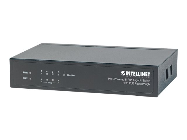 Intellinet PoE-Powered 5-Port Gigabit Switch with PoE Passthrough, 4 x ...